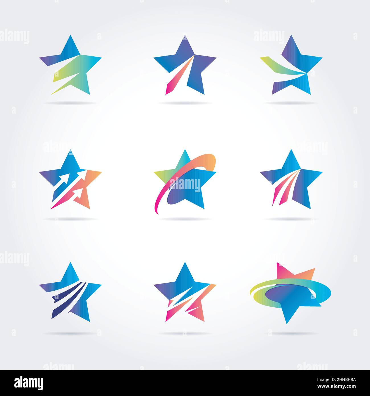 Colorful Blue Star Logo Symbol Icon Collection Stock Vector Image & Art ...