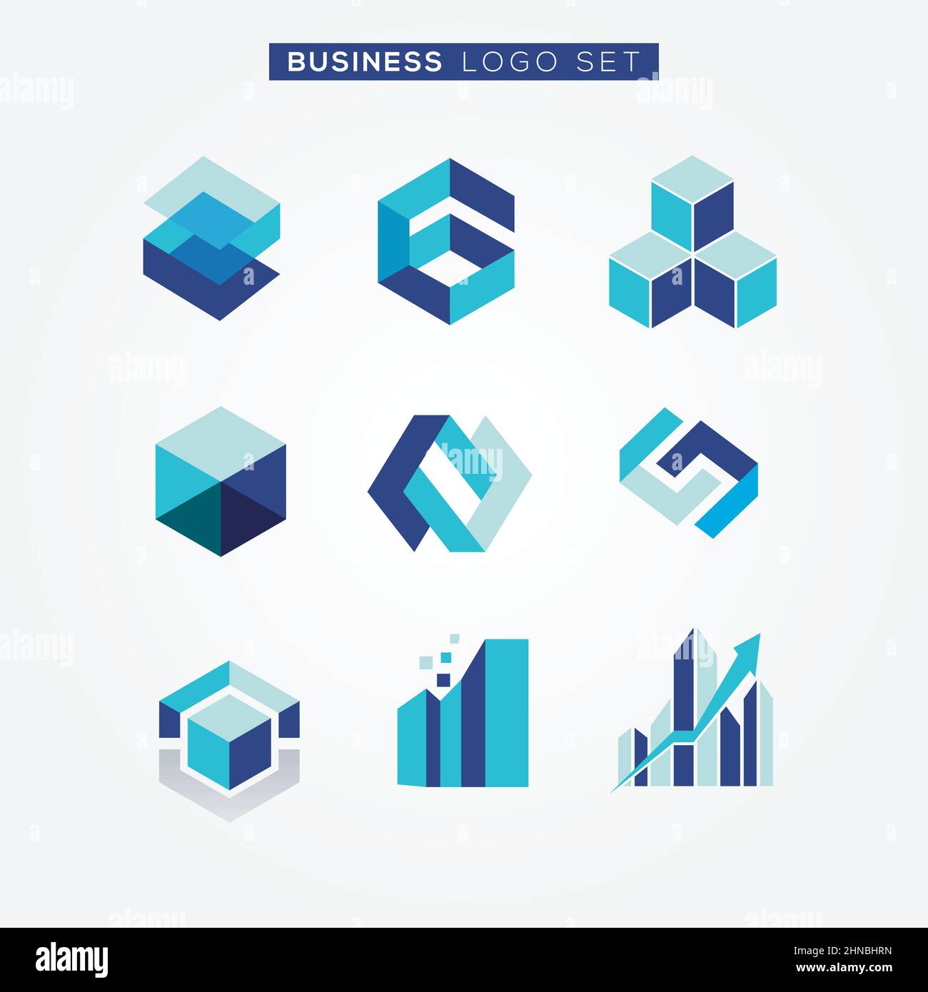 Abstract Modern Company Business Logo Set Sign Symbol Icon Stock Vector ...