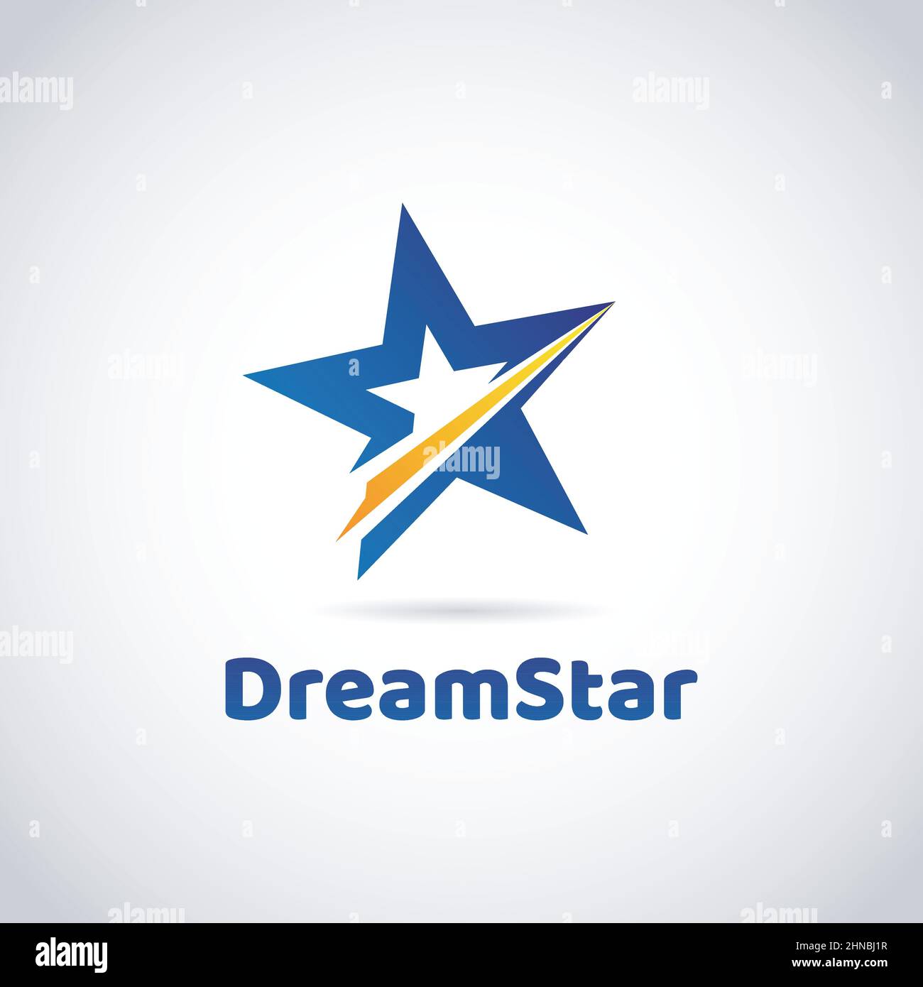 Blue Star With Yellow Dash Sign Symbol Logo Template Icon Stock Vector ...