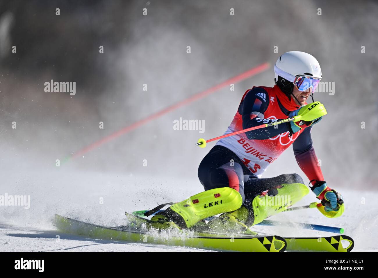 Beijing, China. 16th Feb, 2022. Dave Ryding of Great Britain competes ...