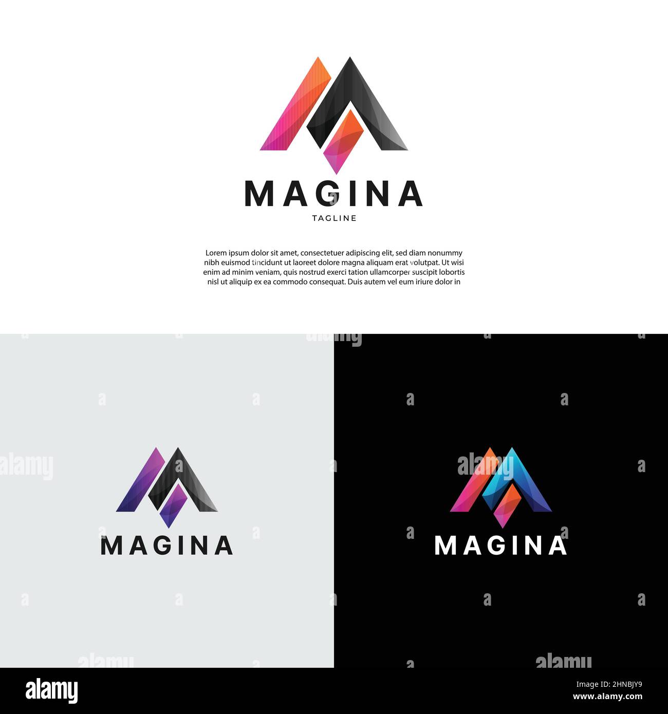 Abstract Letter M Shape Logo Design Template Stock Vector Image & Art ...