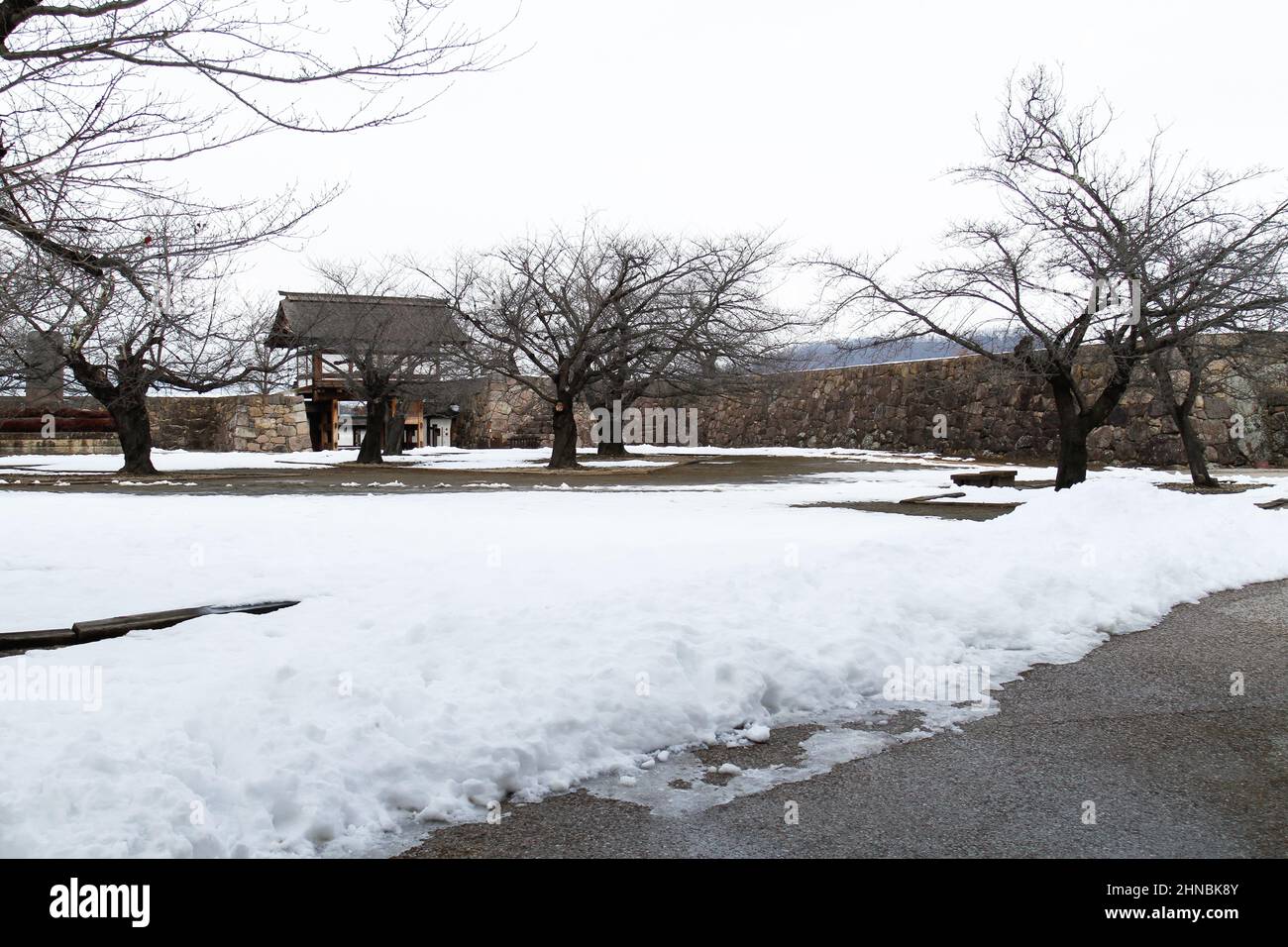 matsushiro town, nagano, japan, 2022/13/02 , Matsushiro Castle ...