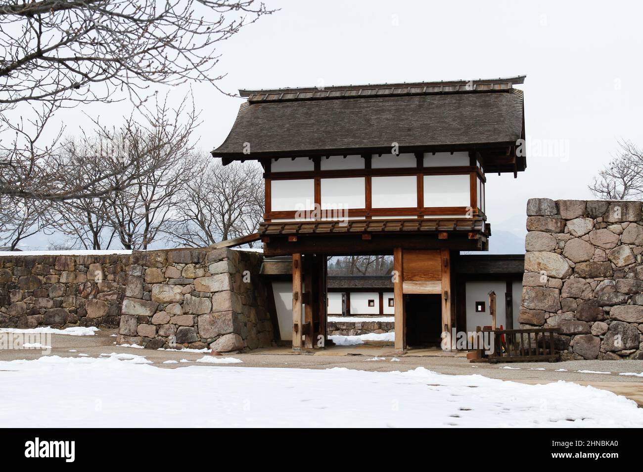 matsushiro town, nagano, japan, 2022/13/02 , Matsushiro Castle ...