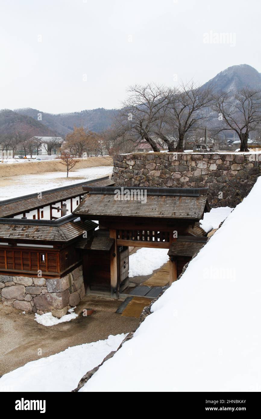 matsushiro town, nagano, japan, 2022/13/02 , Matsushiro Castle ...