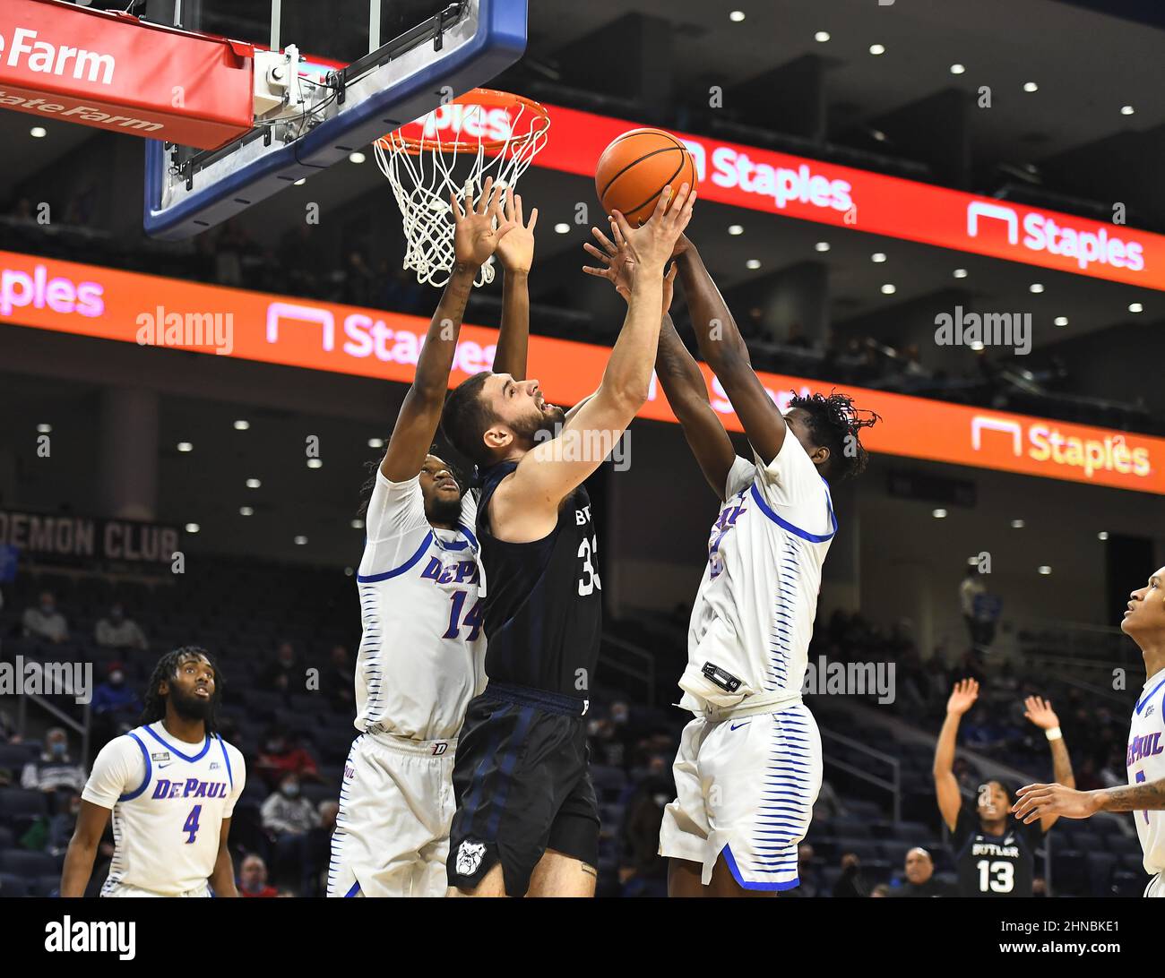 Chicago, Illinois, USA. 15th Feb, 2022. Butler Bulldogs forward Bryce ...