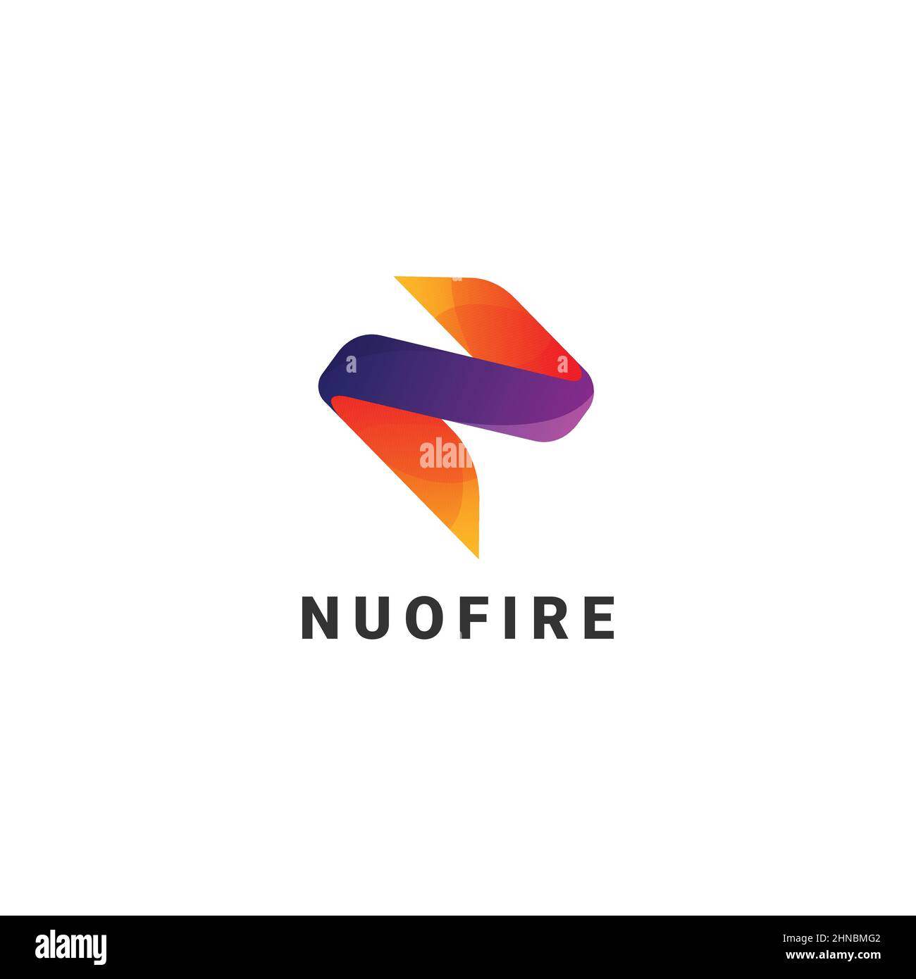 Simple Initial Letter N Ribbon Logo Design Template Stock Vector Image ...