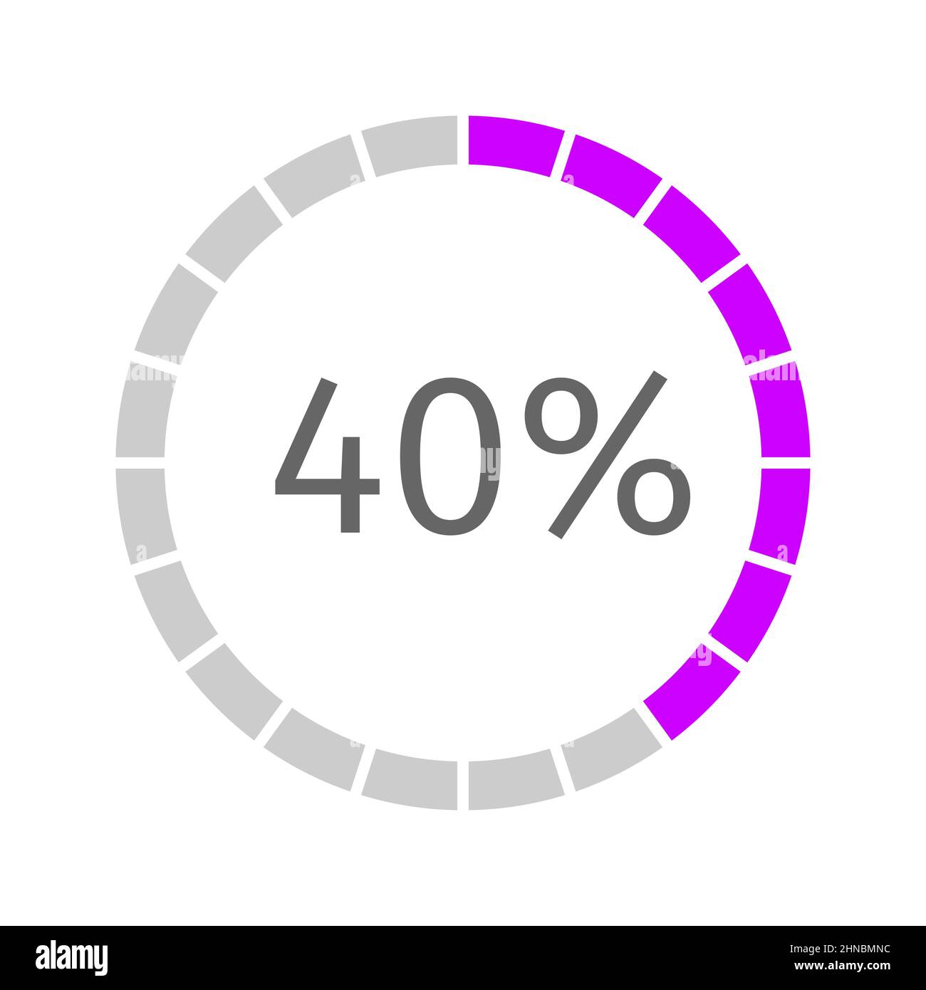 Progress, buffering, waiting or loading icon with 40 percent filled ...