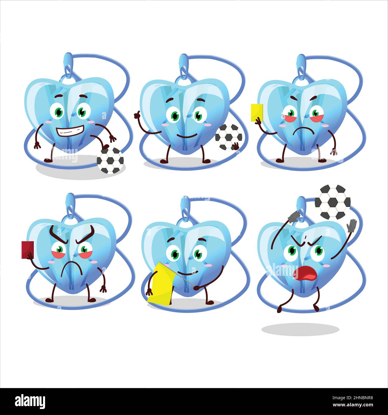 Crystal heart necklace cartoon character working as a Football referee ...