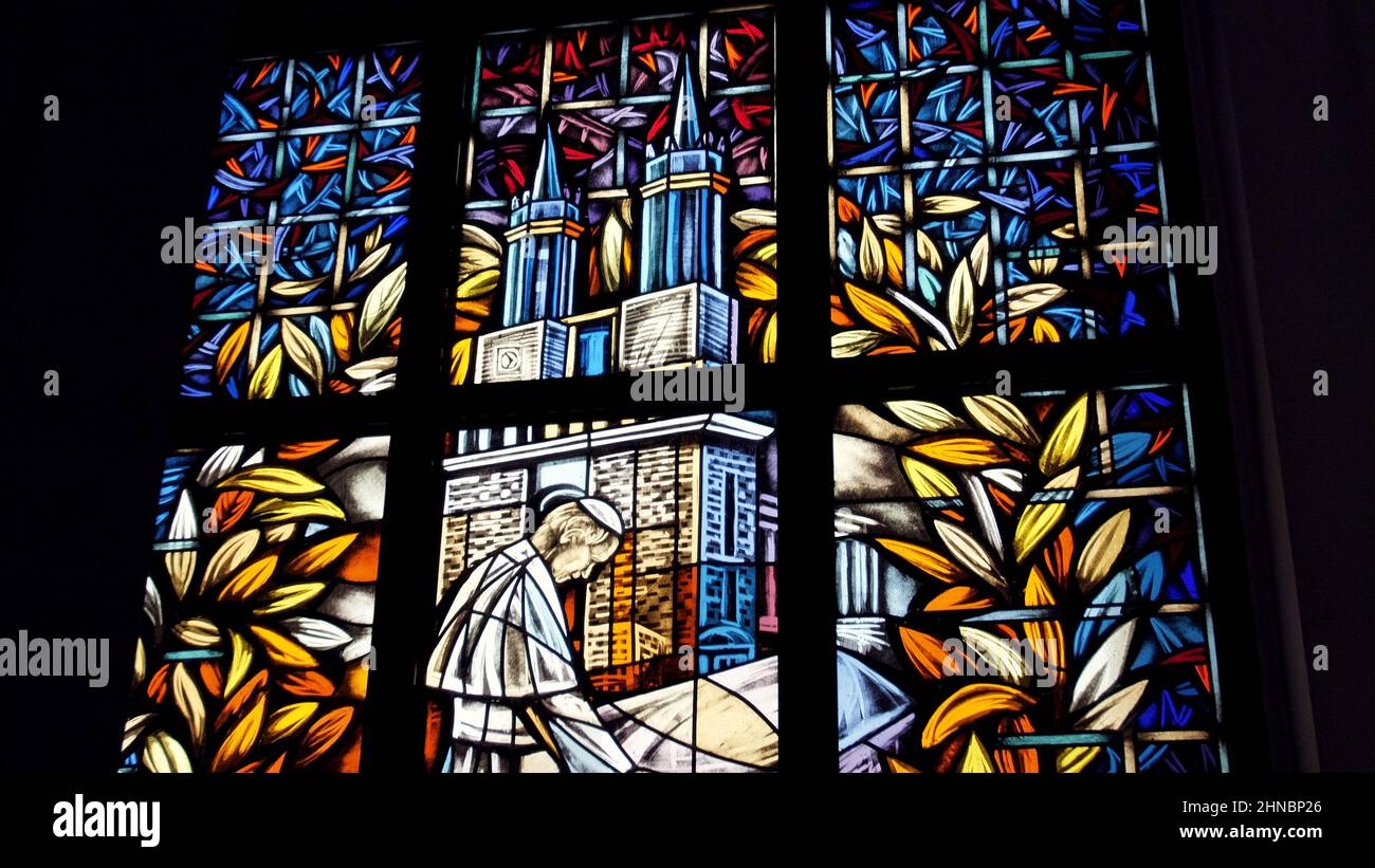 Beautiful stained glass in the church Stock Photo - Alamy