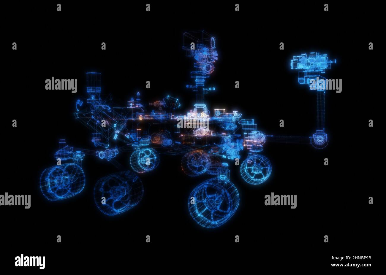 Particle hologram of Mars rover Stock Photo - Alamy