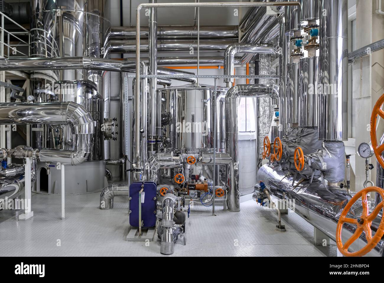 Container and pipelines at chemical nutrient additives plant Stock ...