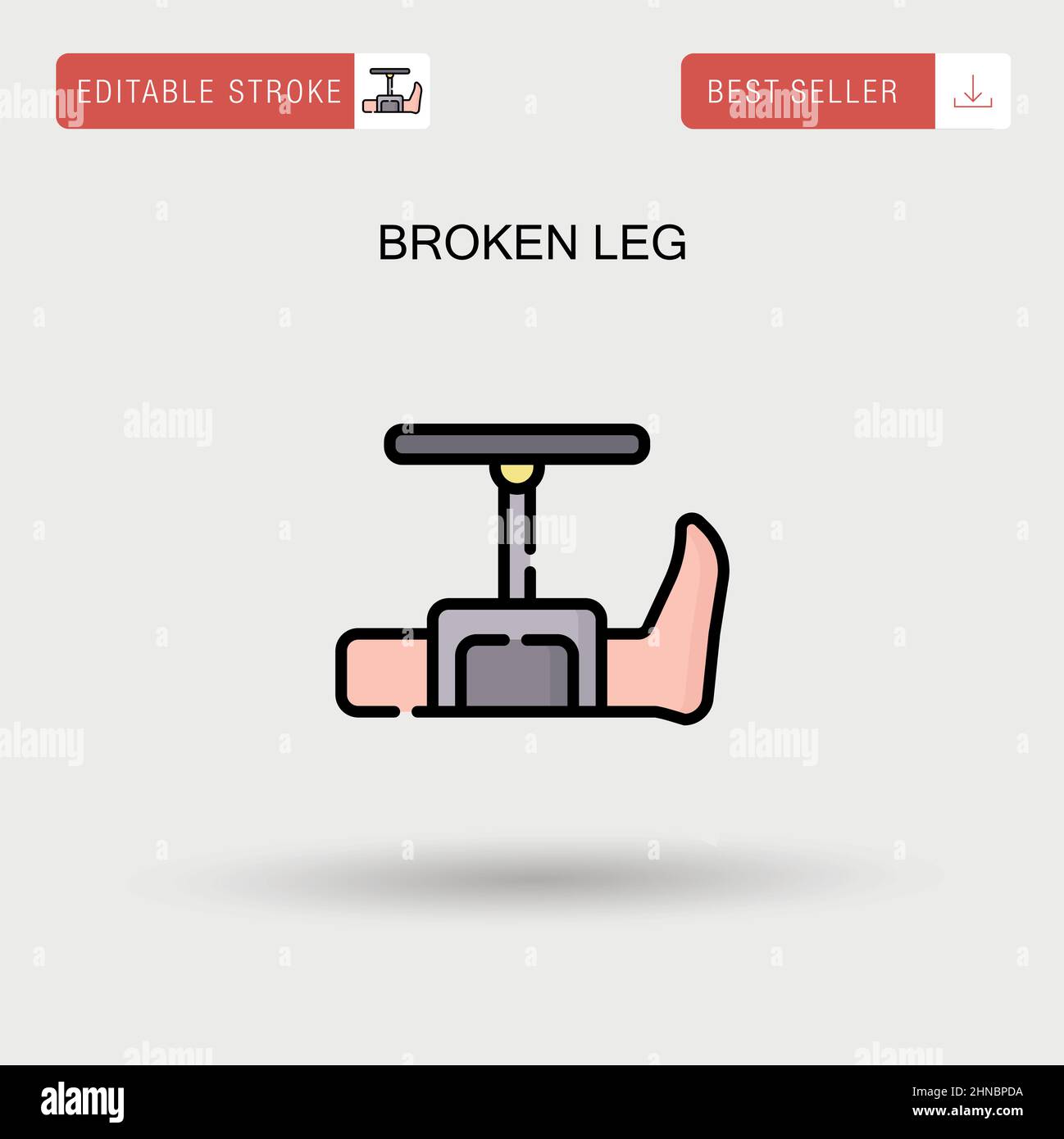 Broken leg Simple vector icon Stock Vector Image & Art - Alamy