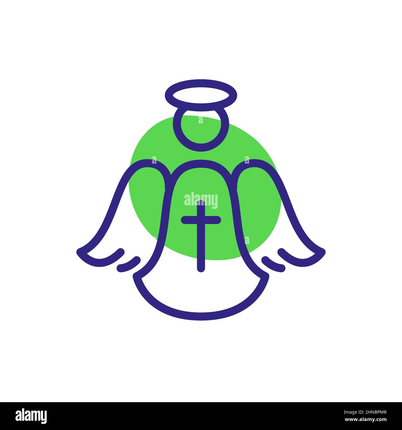 Angel figure with halo and wings. Christian religious symbol. Pixel ...