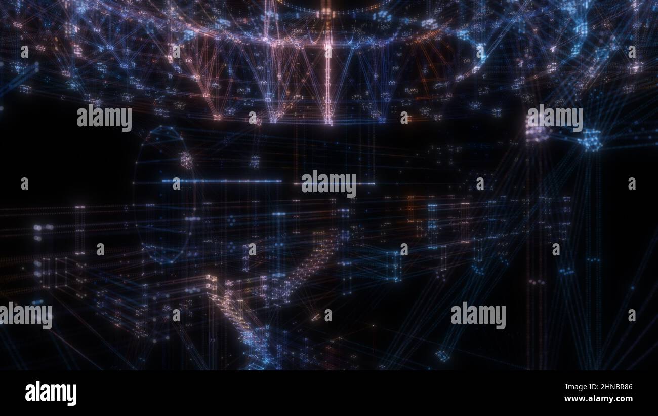 Abstract technology particles mesh background Stock Photo - Alamy