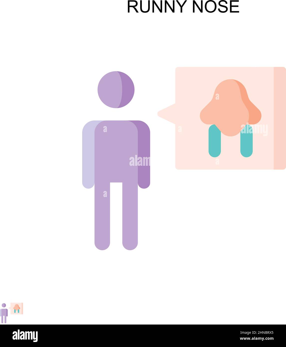 Runny nose Simple vector icon. Illustration symbol design template for ...