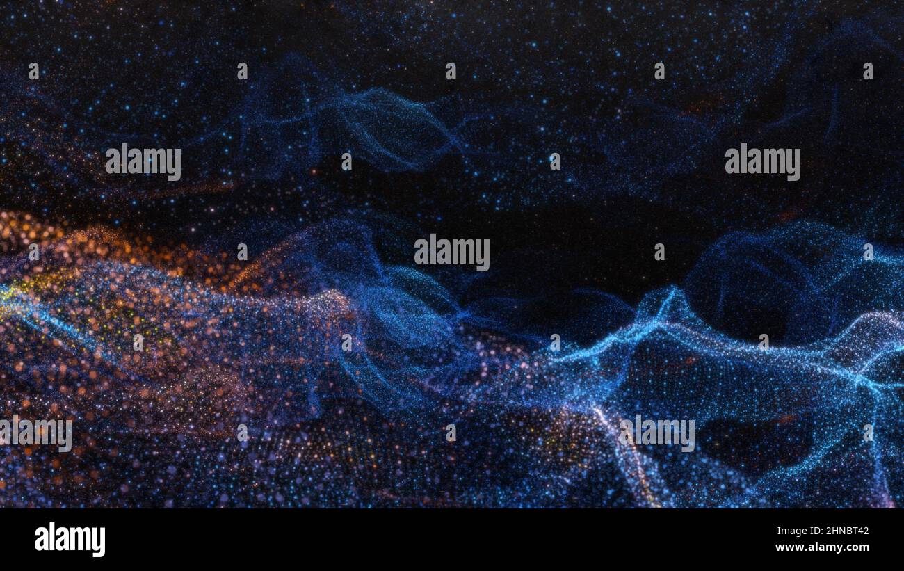 Dark digital particle wave field hi-res stock photography and images ...