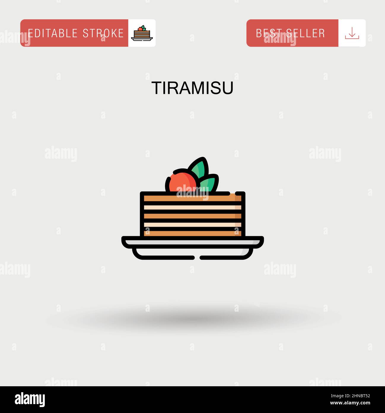 Tiramisu Simple vector icon Stock Vector Image & Art - Alamy