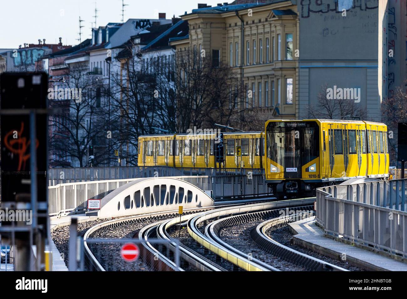 Berlin, Germany. 14th Feb, 2022. A subway train goes to the subway ...