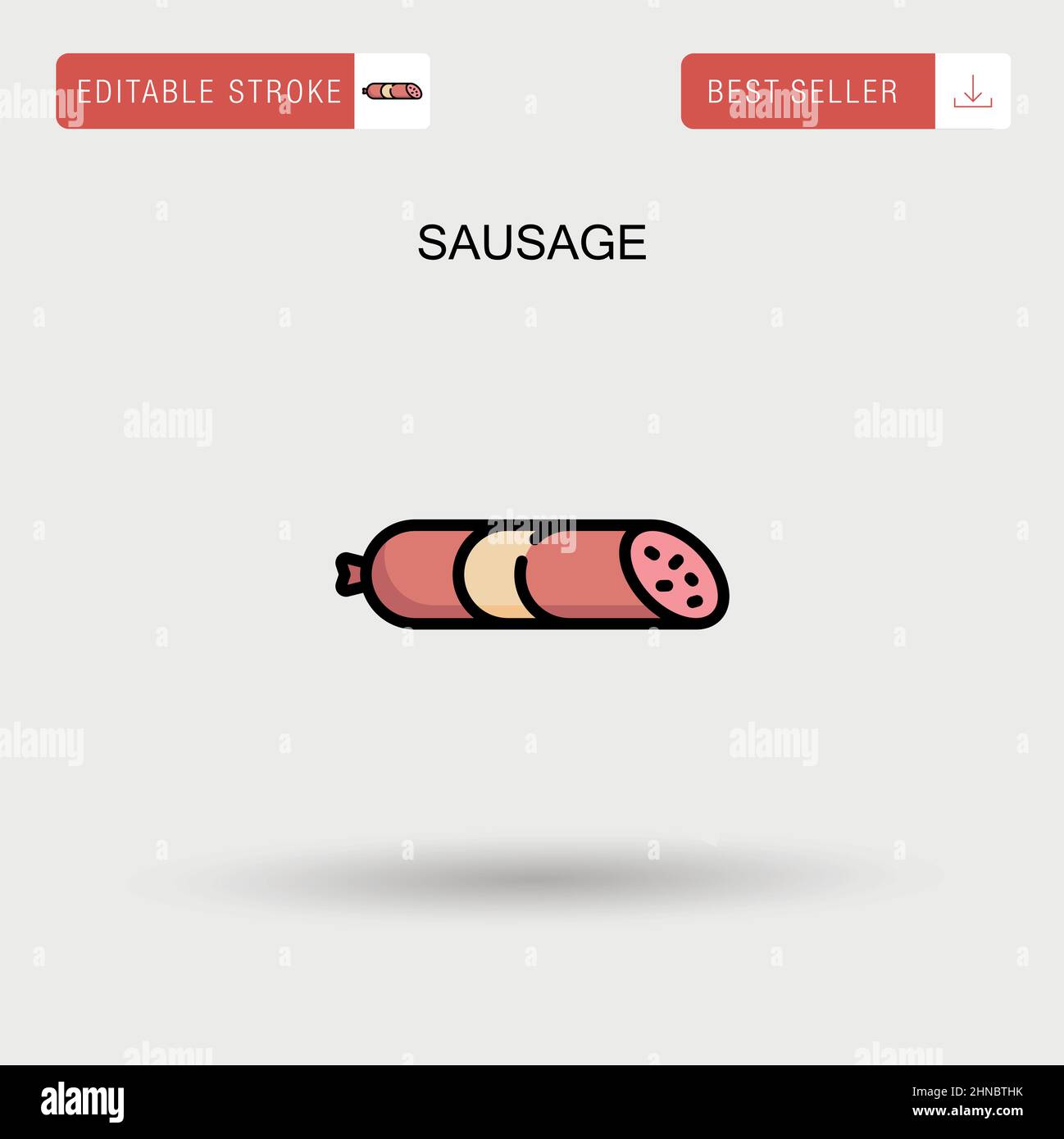 Sausage Simple vector icon Stock Vector Image & Art - Alamy