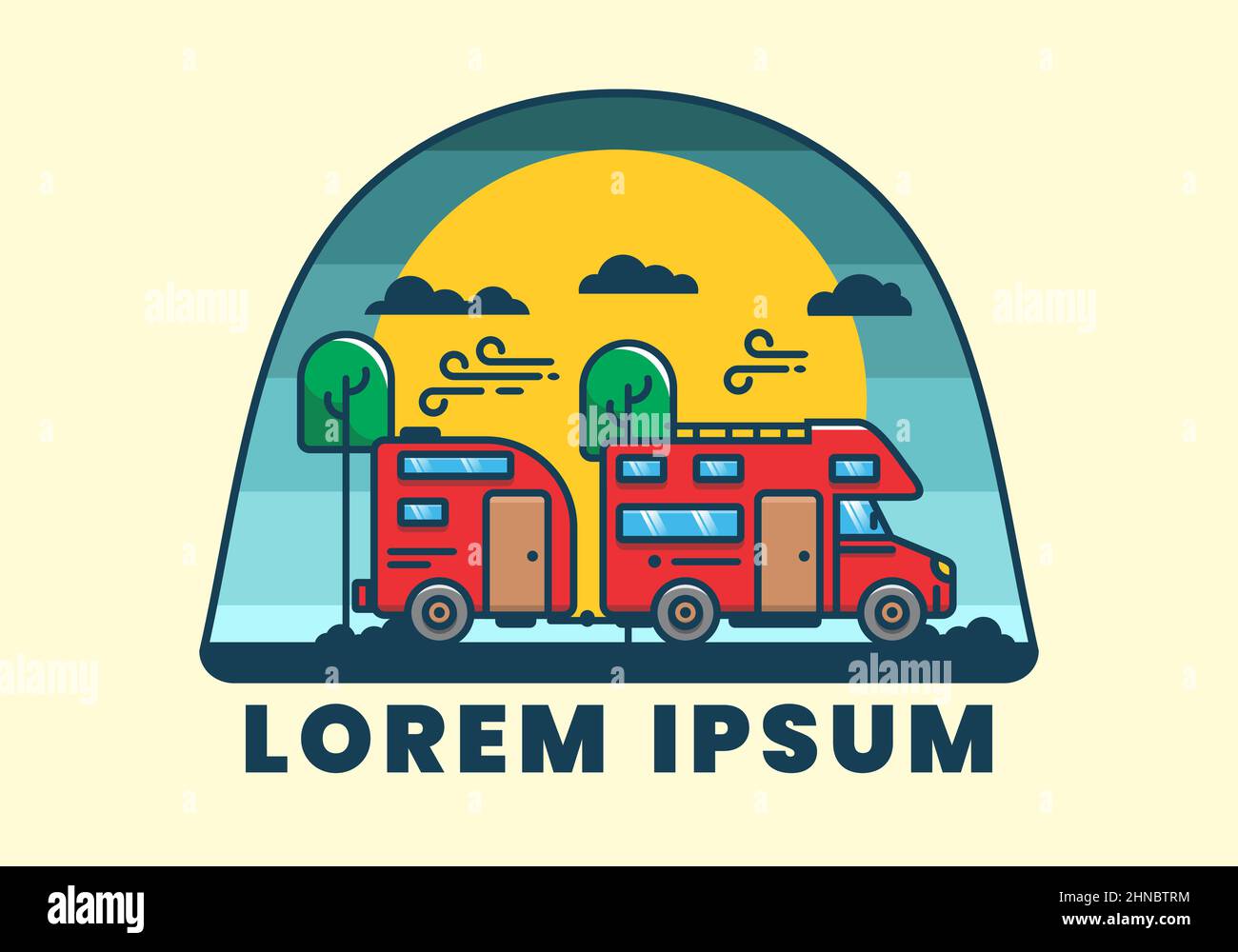colorful camper van car flat illustration design Stock Vector Image ...