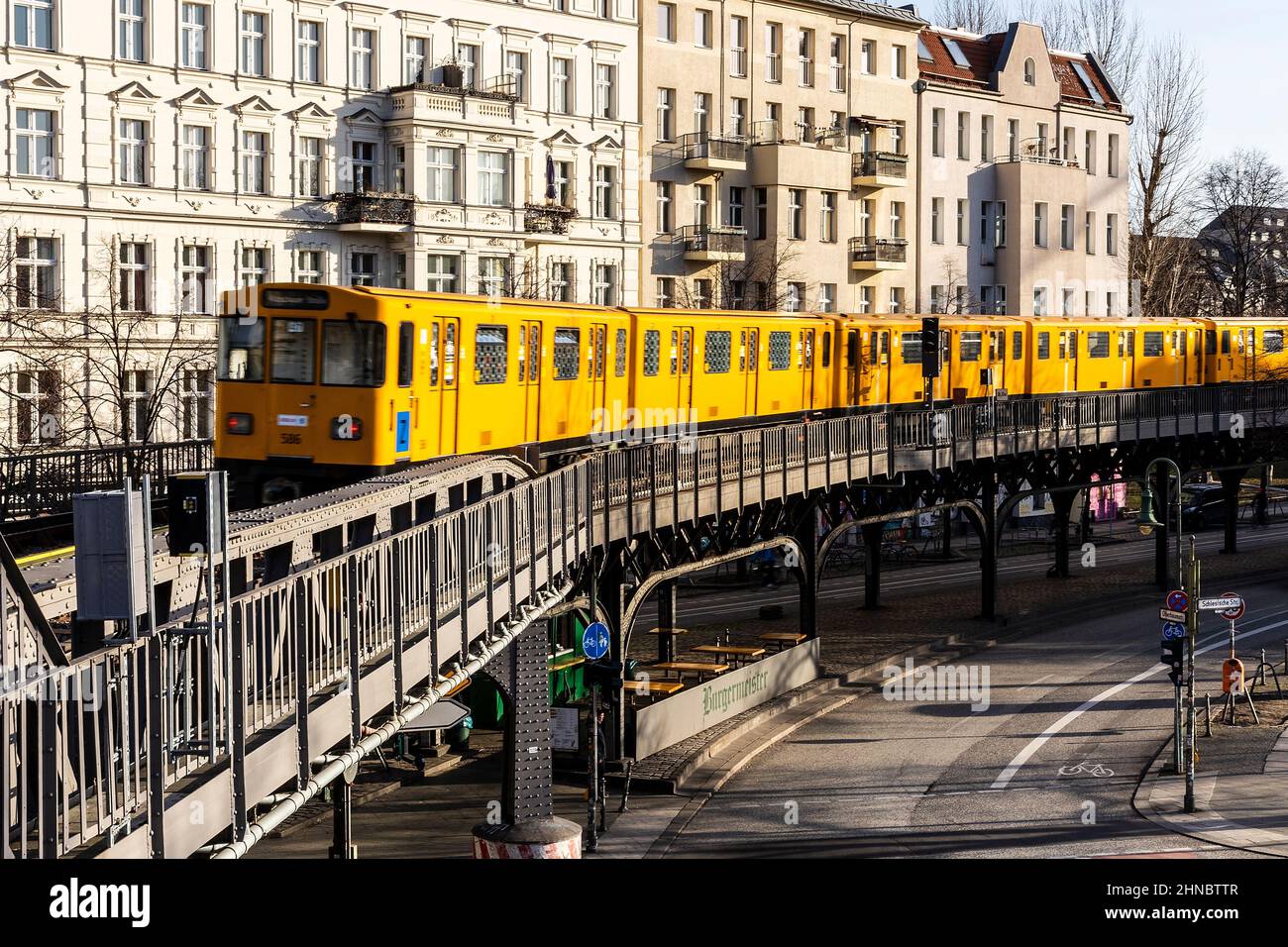Berlin, Germany. 14th Feb, 2022. A subway train travels to the ...