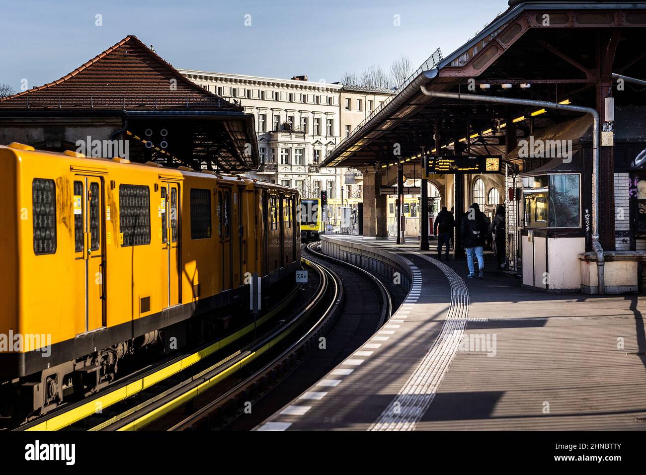 Berlin, Germany. 14th Feb, 2022. A subway train travels to the ...