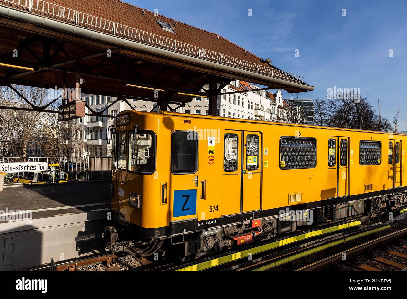 Berlin, Germany. 14th Feb, 2022. A subway train travels to the ...