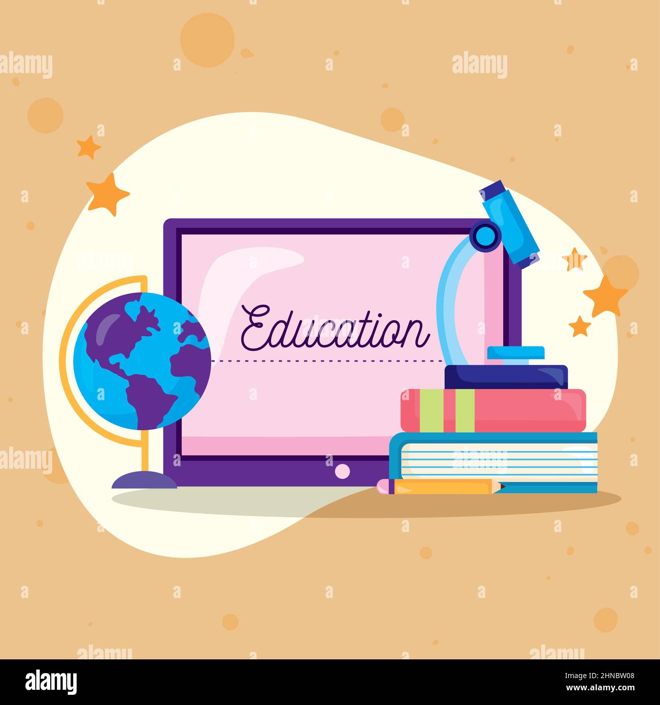 education tablet with school icons Stock Vector Image & Art - Alamy