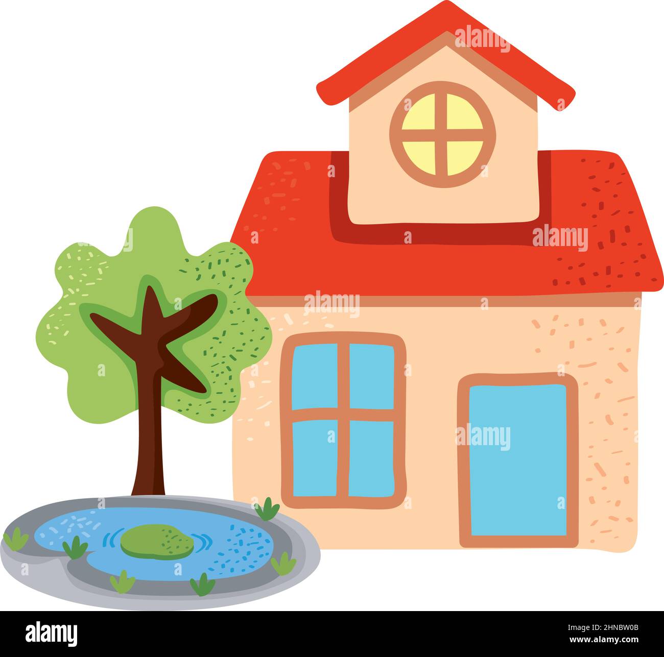 cute home and lake scene Stock Vector Image & Art - Alamy
