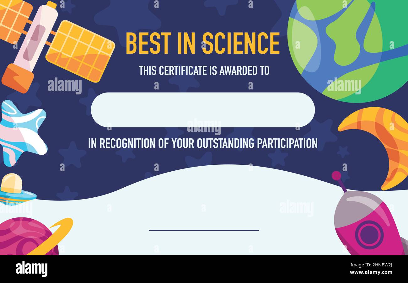 Template certificate of best in science with kids children style ...