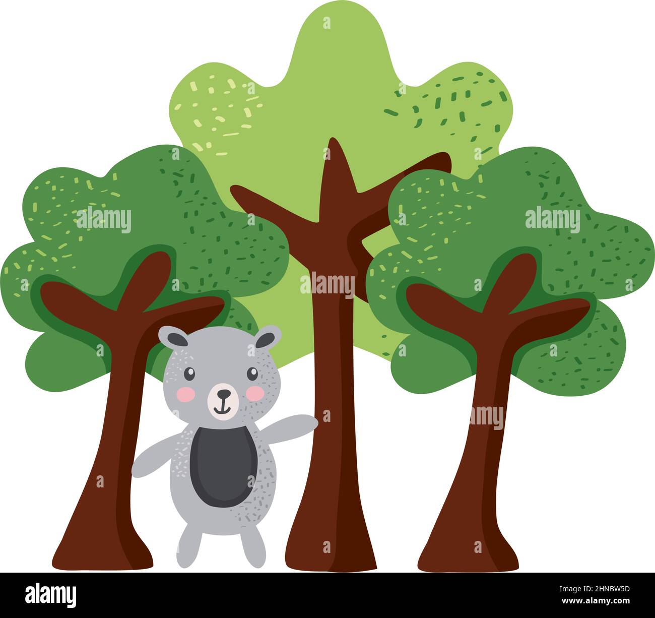 little bear in forest character Stock Vector Image & Art - Alamy