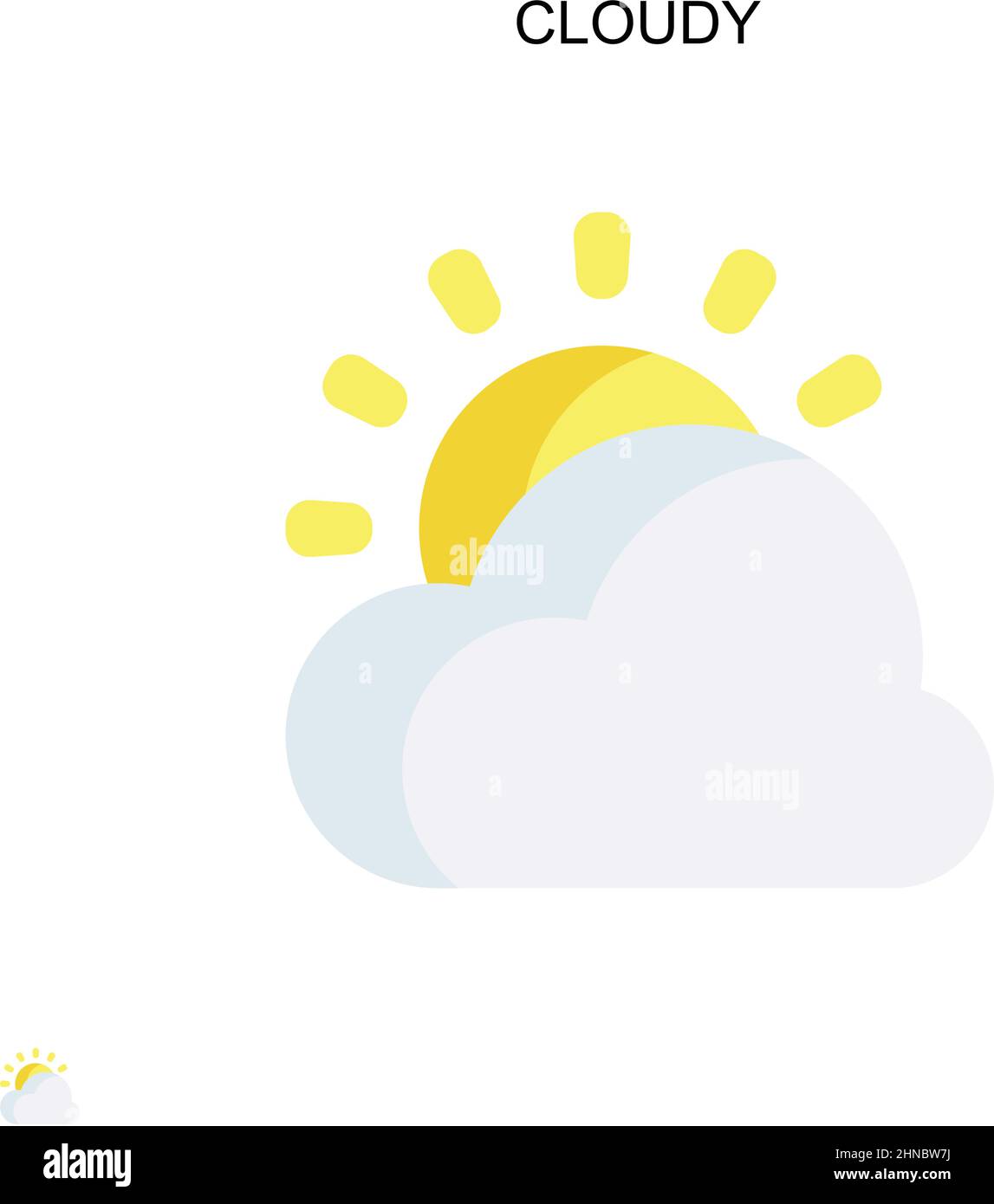 Cloudy Simple vector icon. Illustration symbol design template for web ...