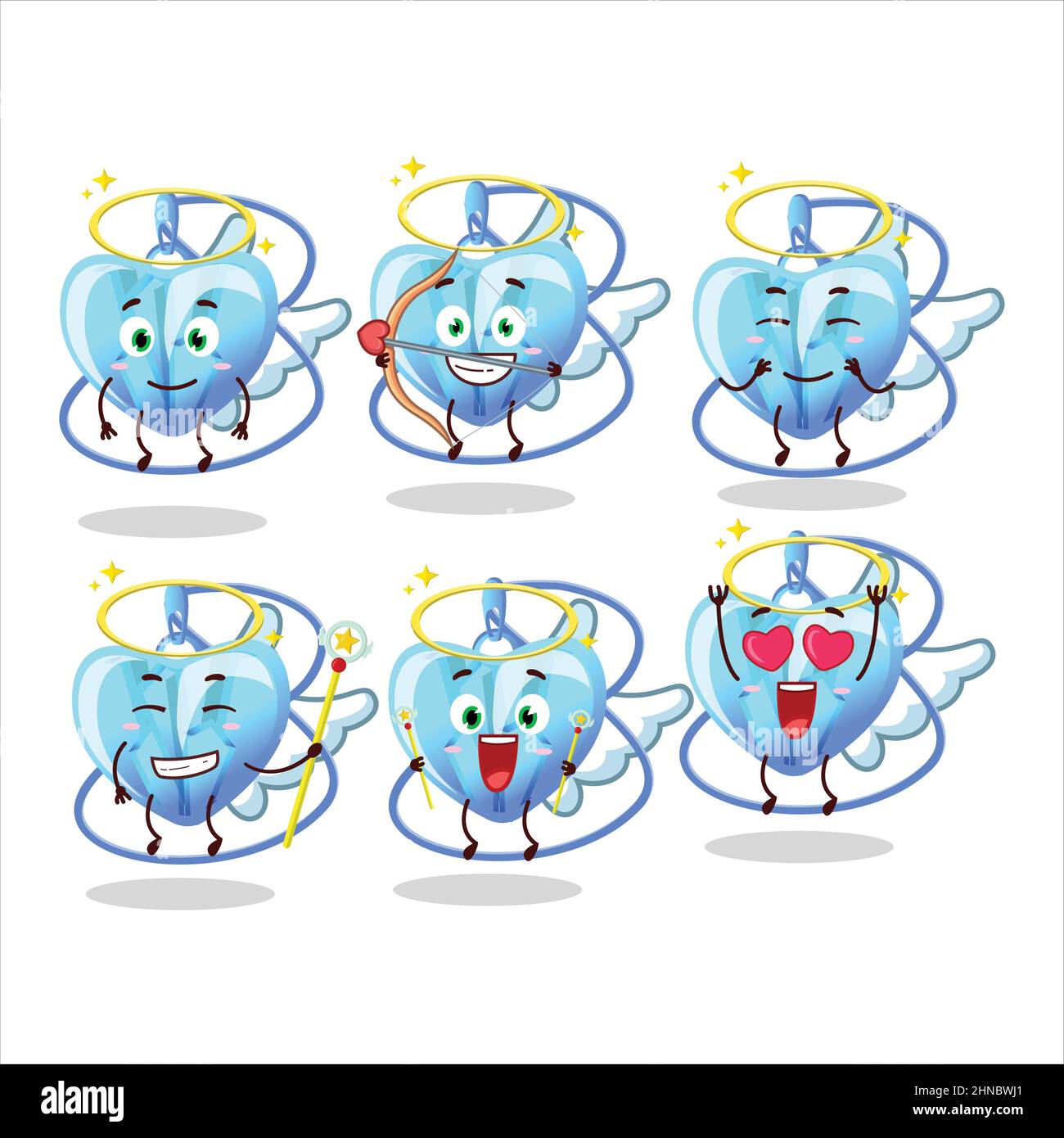 Crystal Heart Necklace Cartoon Designs As A Cute Angel Character