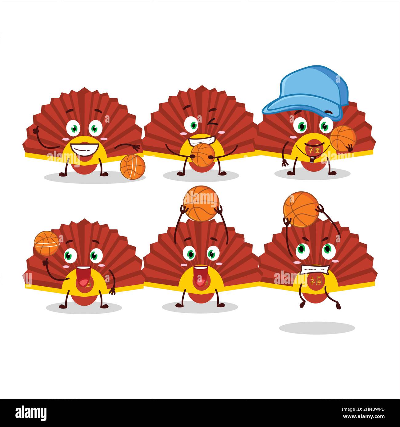 Talented red chinese fan cartoon character as a basketball athlete ...