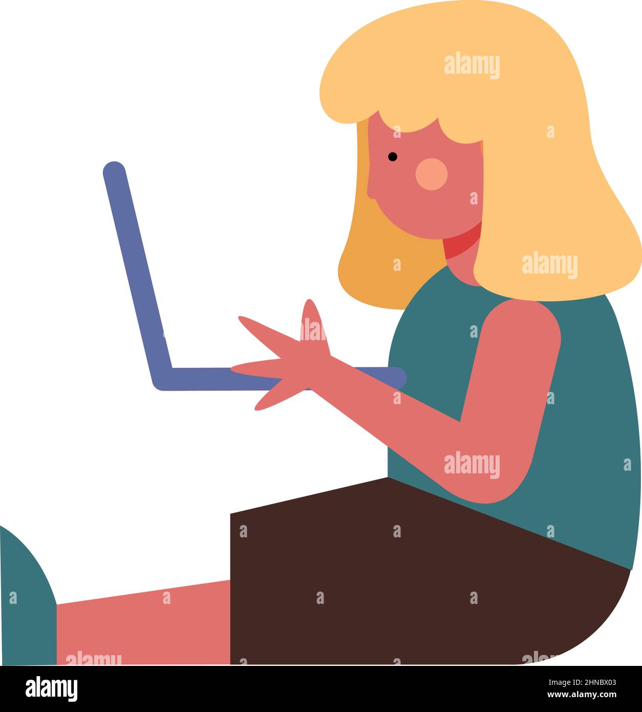 School girl using computer Cut Out Stock Images & Pictures - Alamy