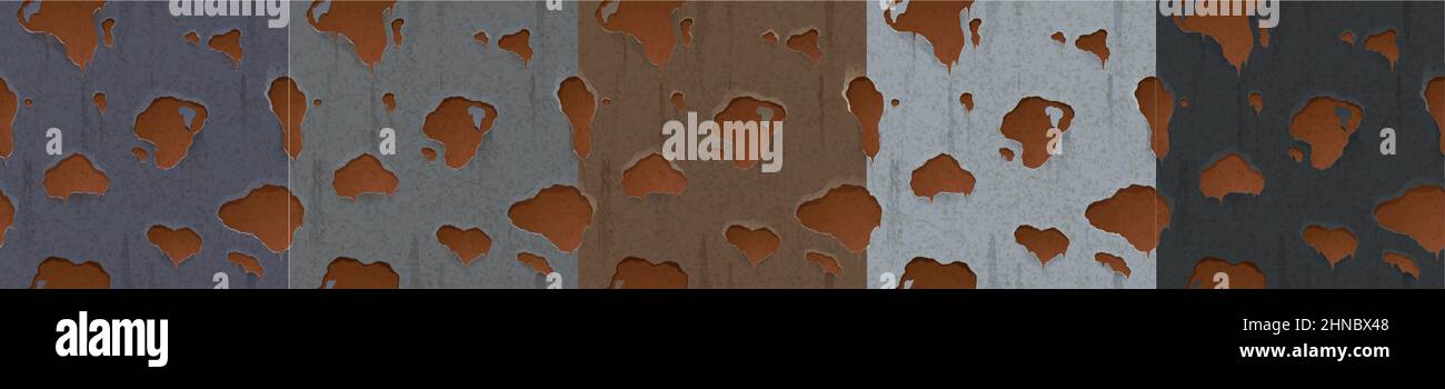 Rusty metal texture with holes, rust game design. Vector seamless ...