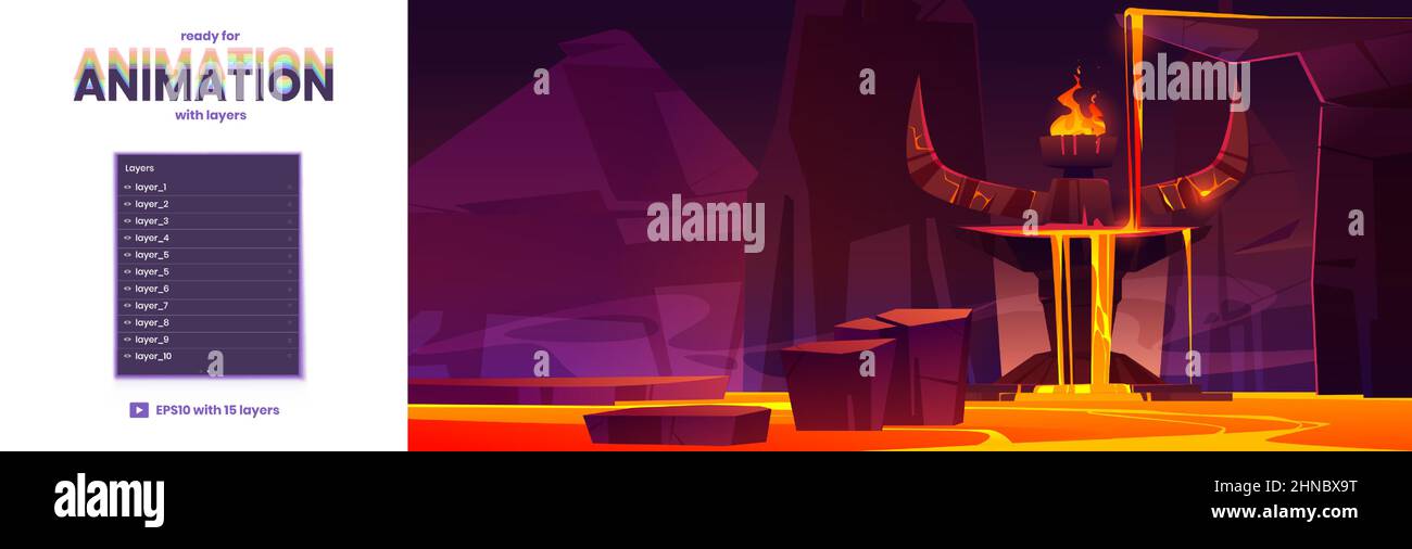 Road to hell parallax background for game with layers ready for ...