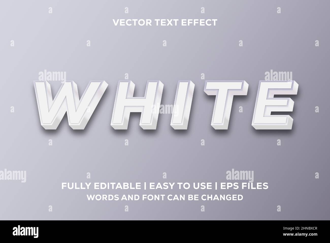 White text effect with 3d style Stock Vector Image & Art - Alamy