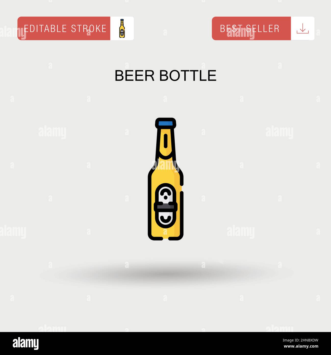 Beer bottle Simple vector icon Stock Vector Image & Art - Alamy