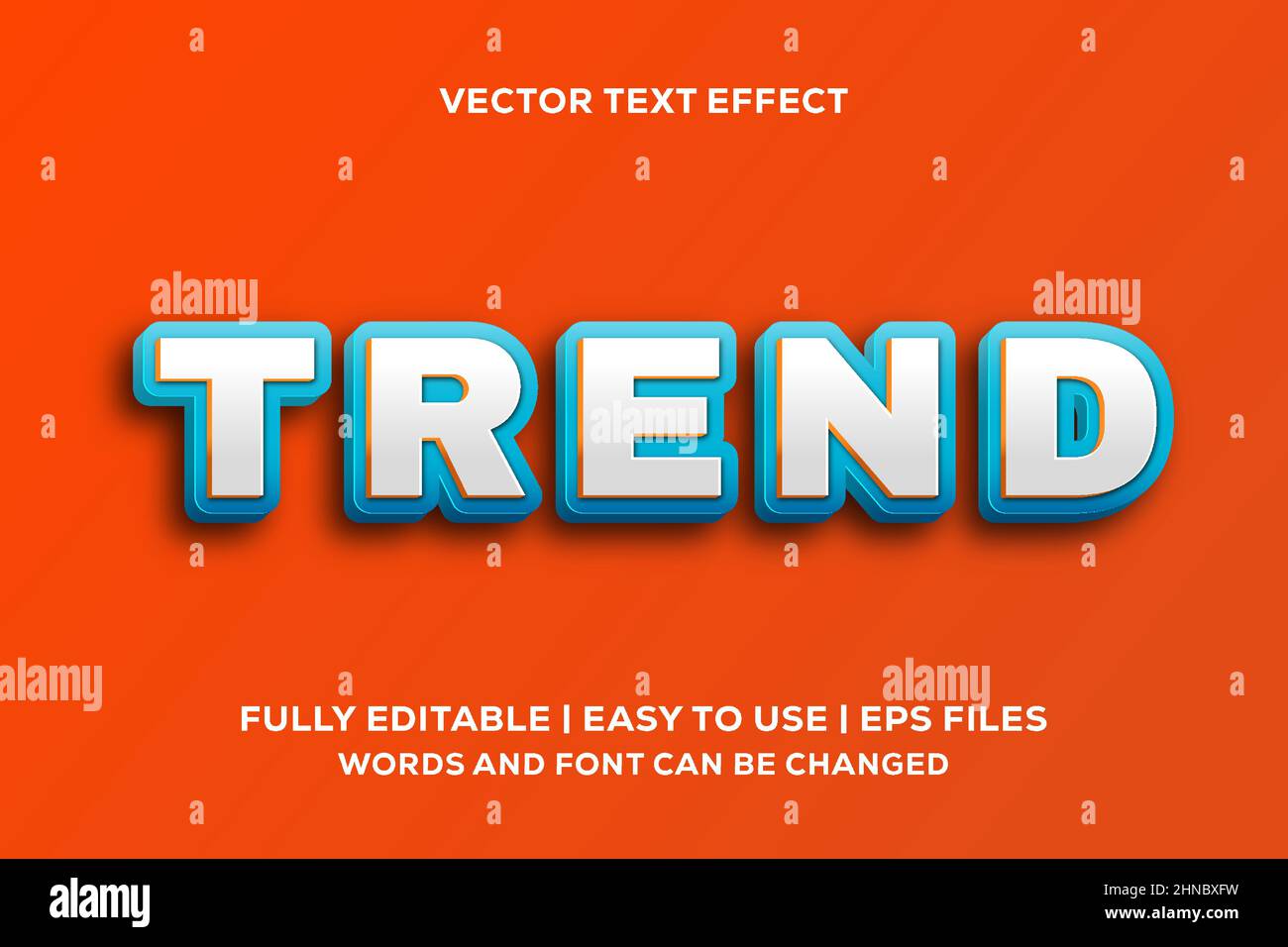 trend text effect with 3d style fully editable Stock Vector Image & Art ...
