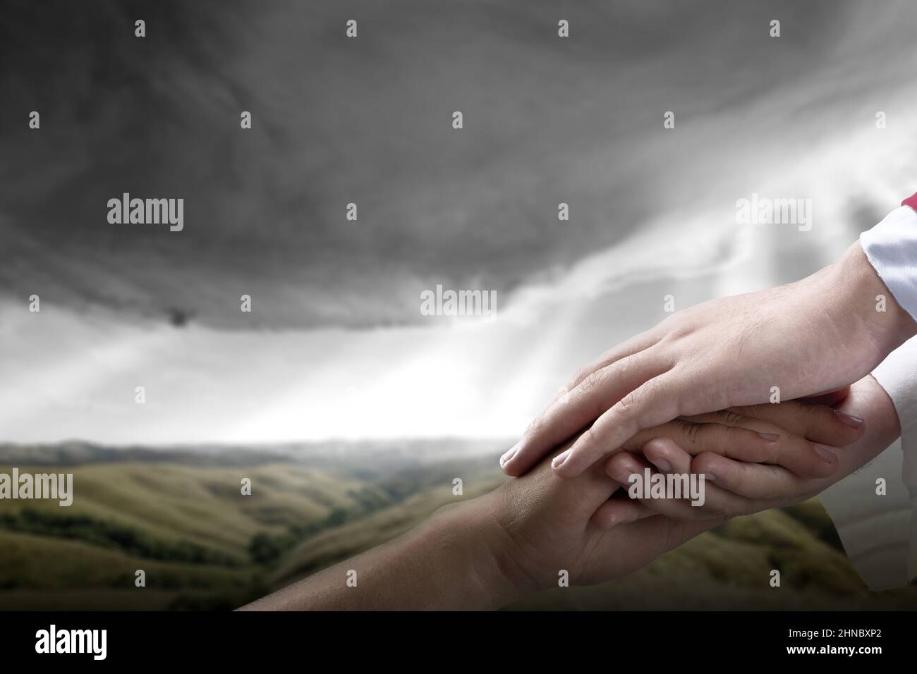 Jesus Christ gave his help to his follower with dramatic background ...