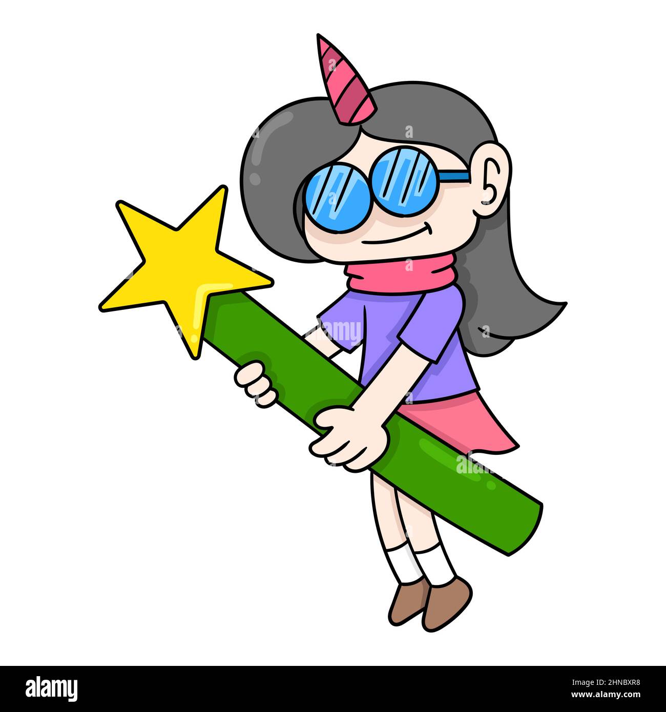 Girl magic cartoon hi-res stock photography and images - Alamy
