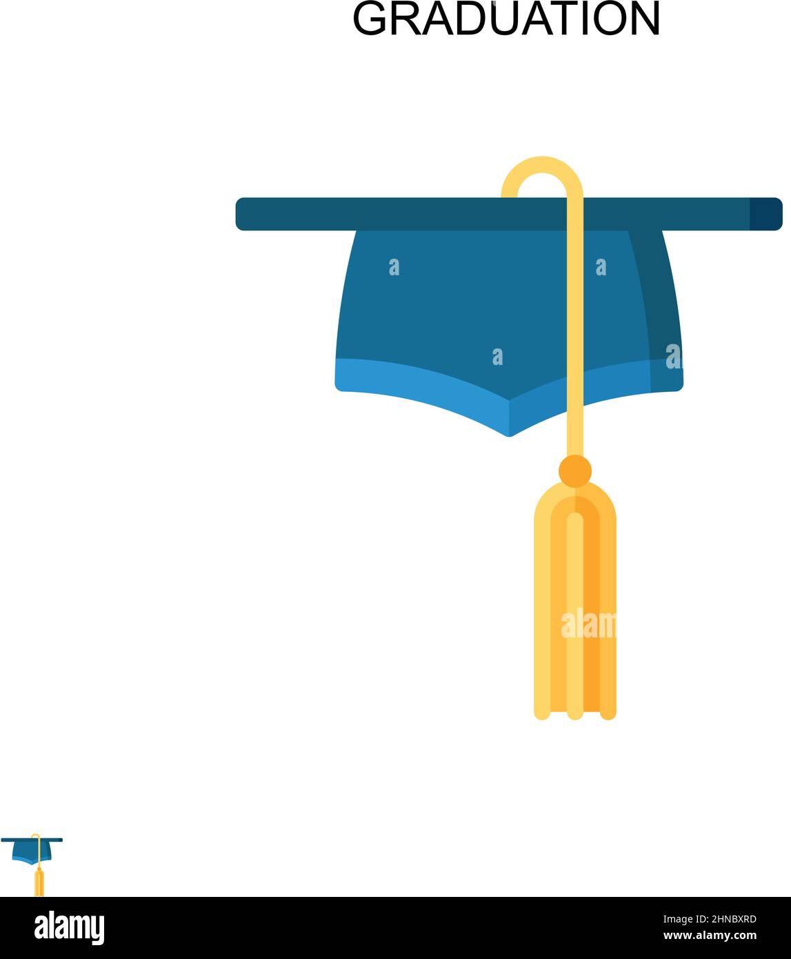Graduation Simple vector icon. Illustration symbol design template for ...