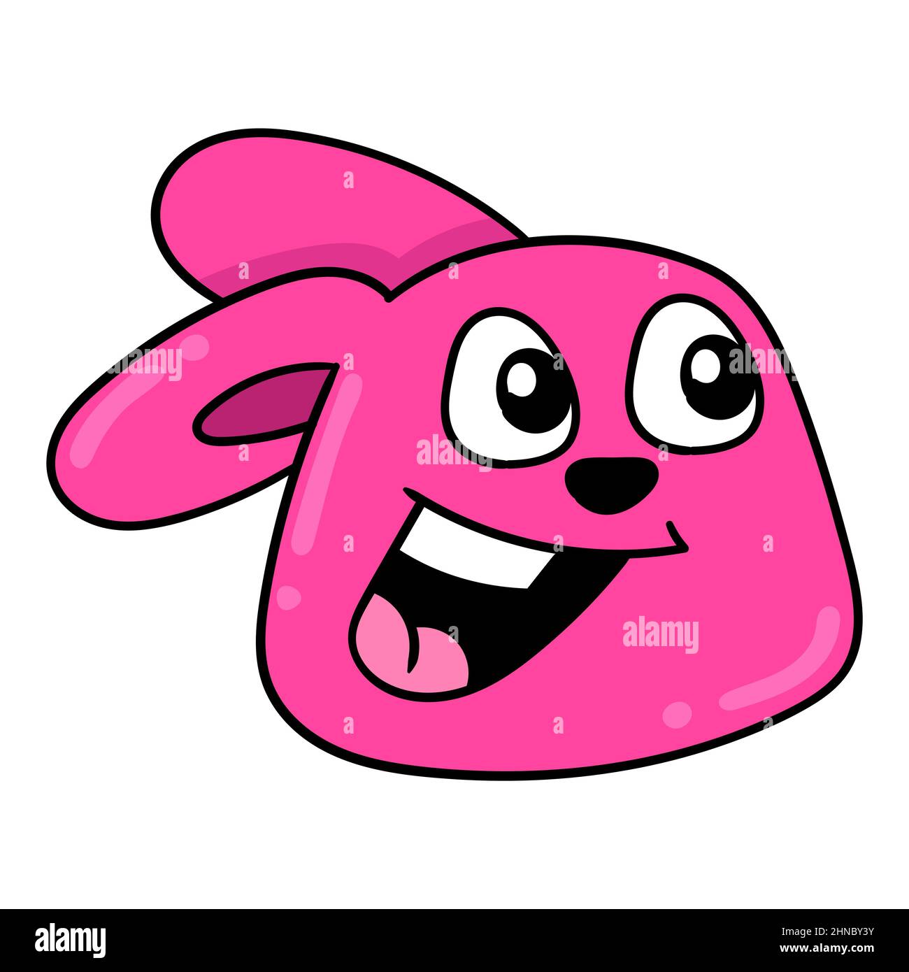 pink rabbit head laughing happily Stock Vector Image & Art - Alamy