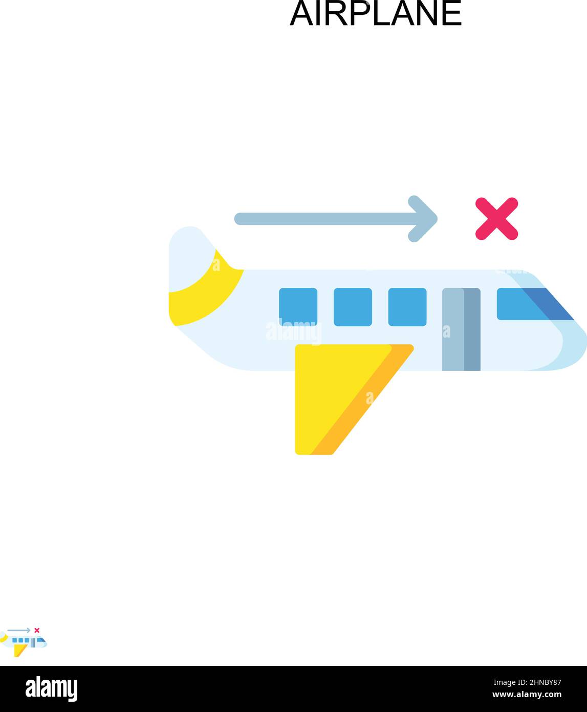Airplane Simple vector icon. Illustration symbol design template for ...