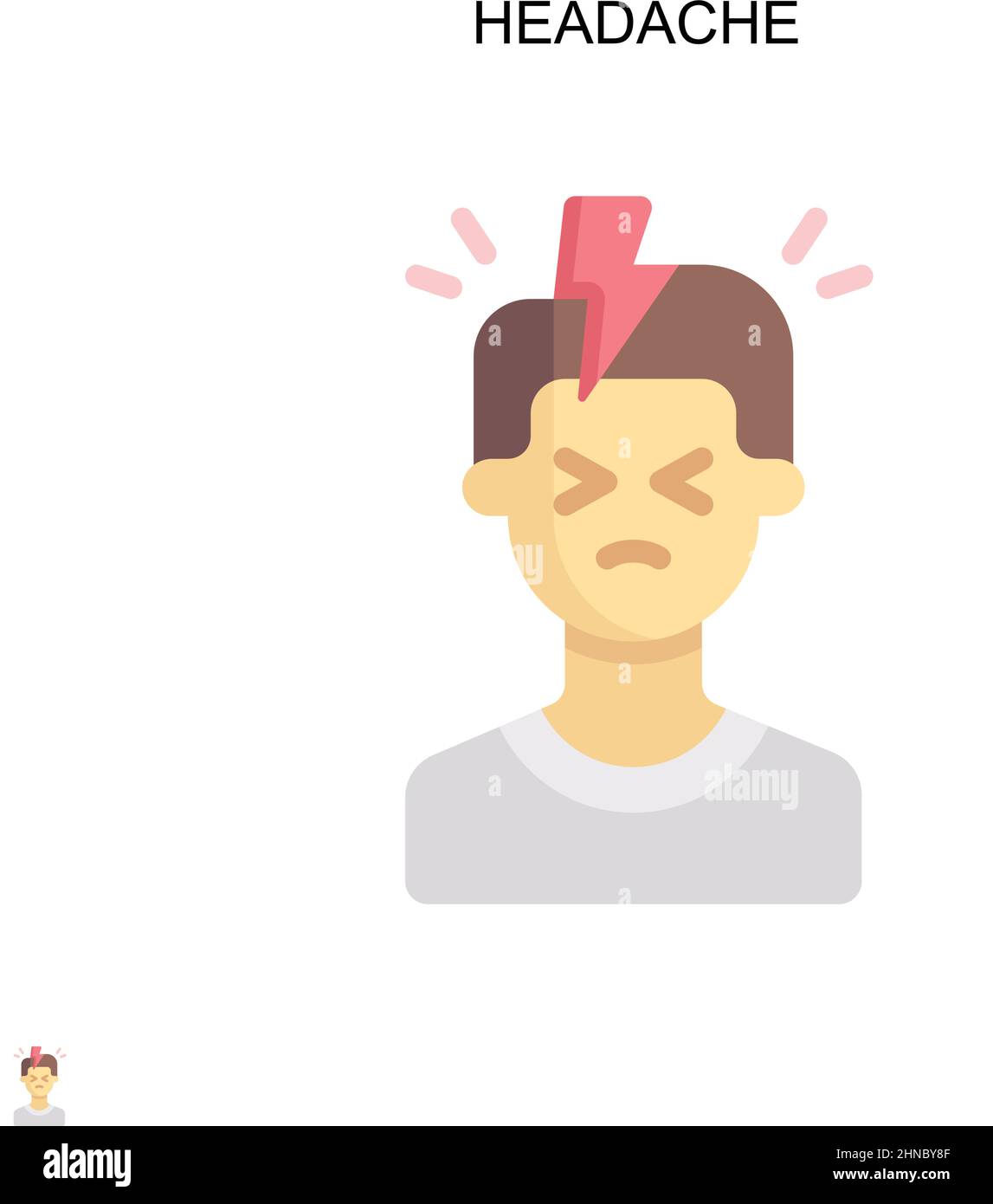 Headache Simple vector icon. Illustration symbol design template for ...