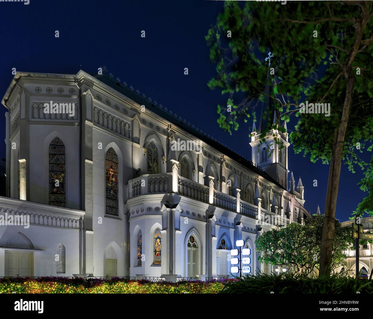 Singapore - September 11, 2019: Gothic chapel of CHIJMES, an old ...