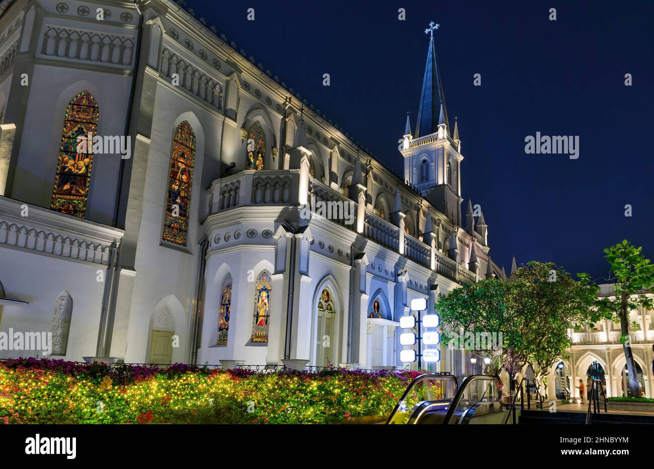 Singapore - September 11, 2019: Gothic chapel of CHIJMES, an old ...