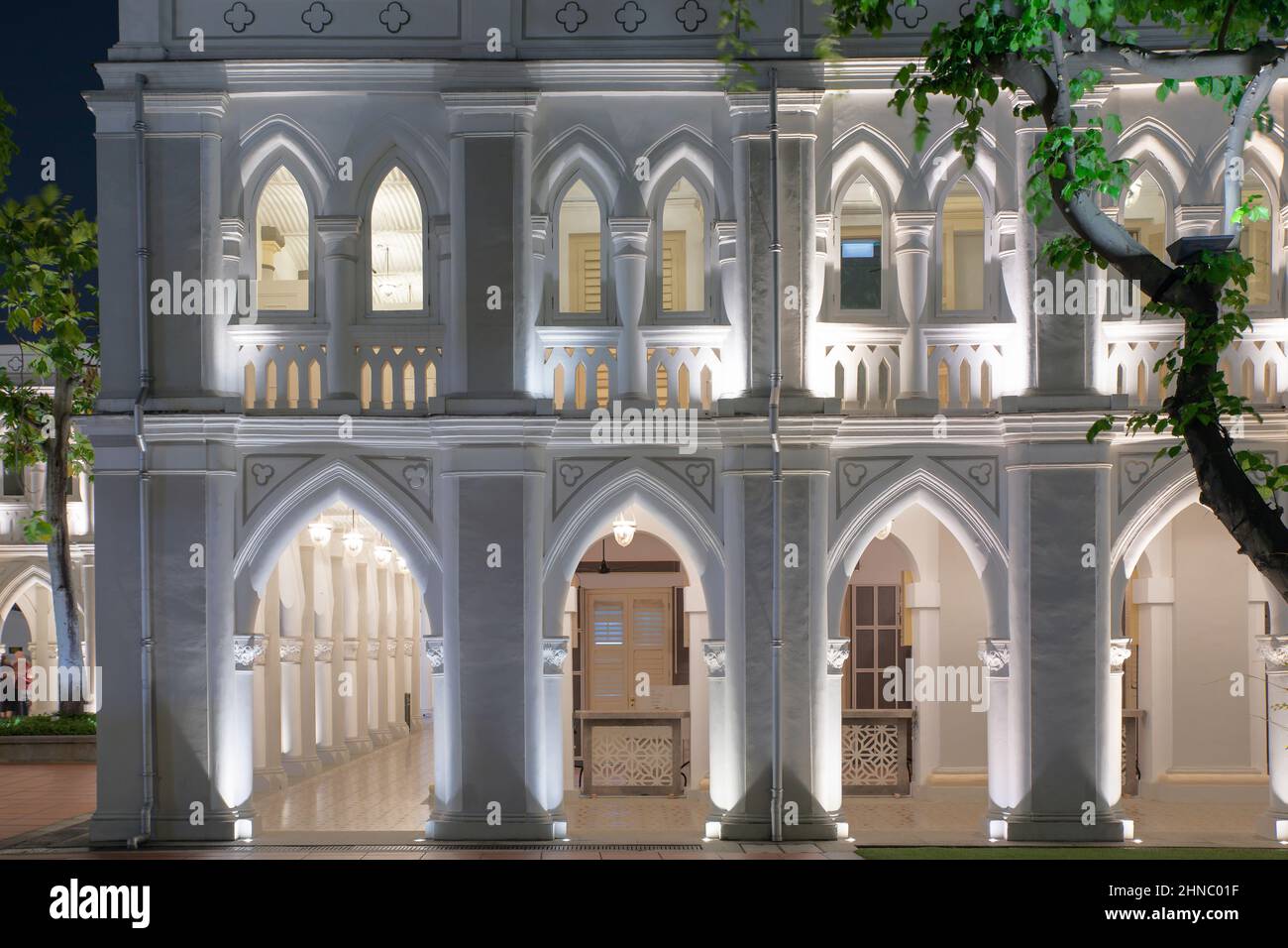 Singapore - September 11, 2019: Inner courtyard at CHIJMES, an old ...