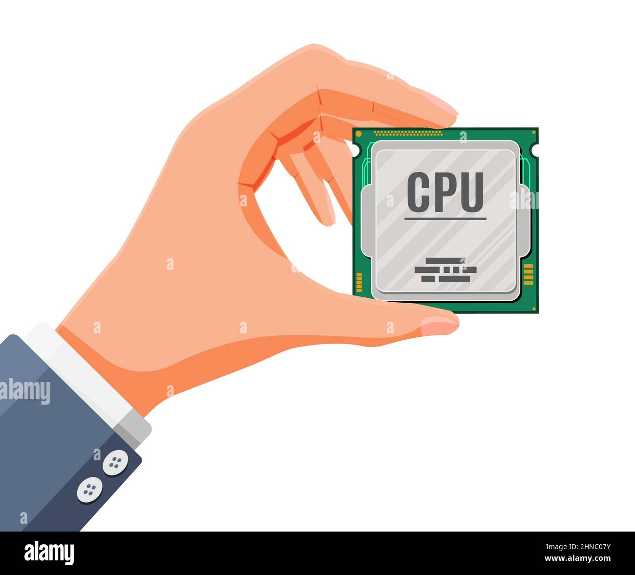 Computer Processor Chip in Hand Stock Vector Image & Art - Alamy